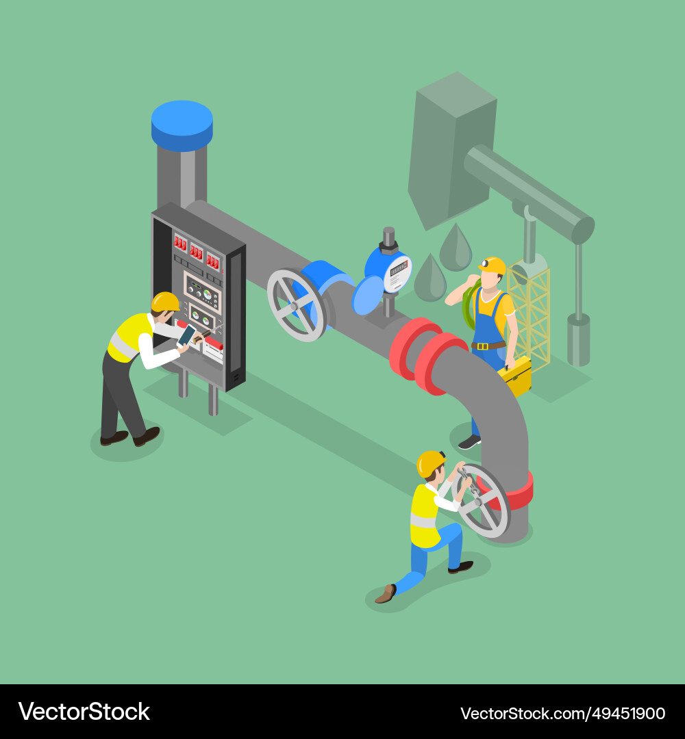 3d isometric flat of oil Royalty Free Vector Image