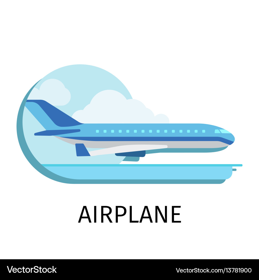 Airplane in flat style Royalty Free Vector Image