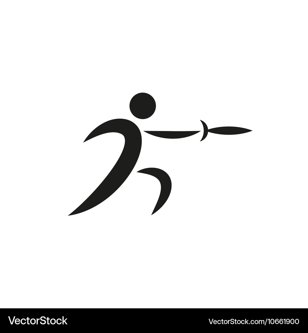 Fencing Symbol monochrom auf weißem Hintergrund Vektorbild