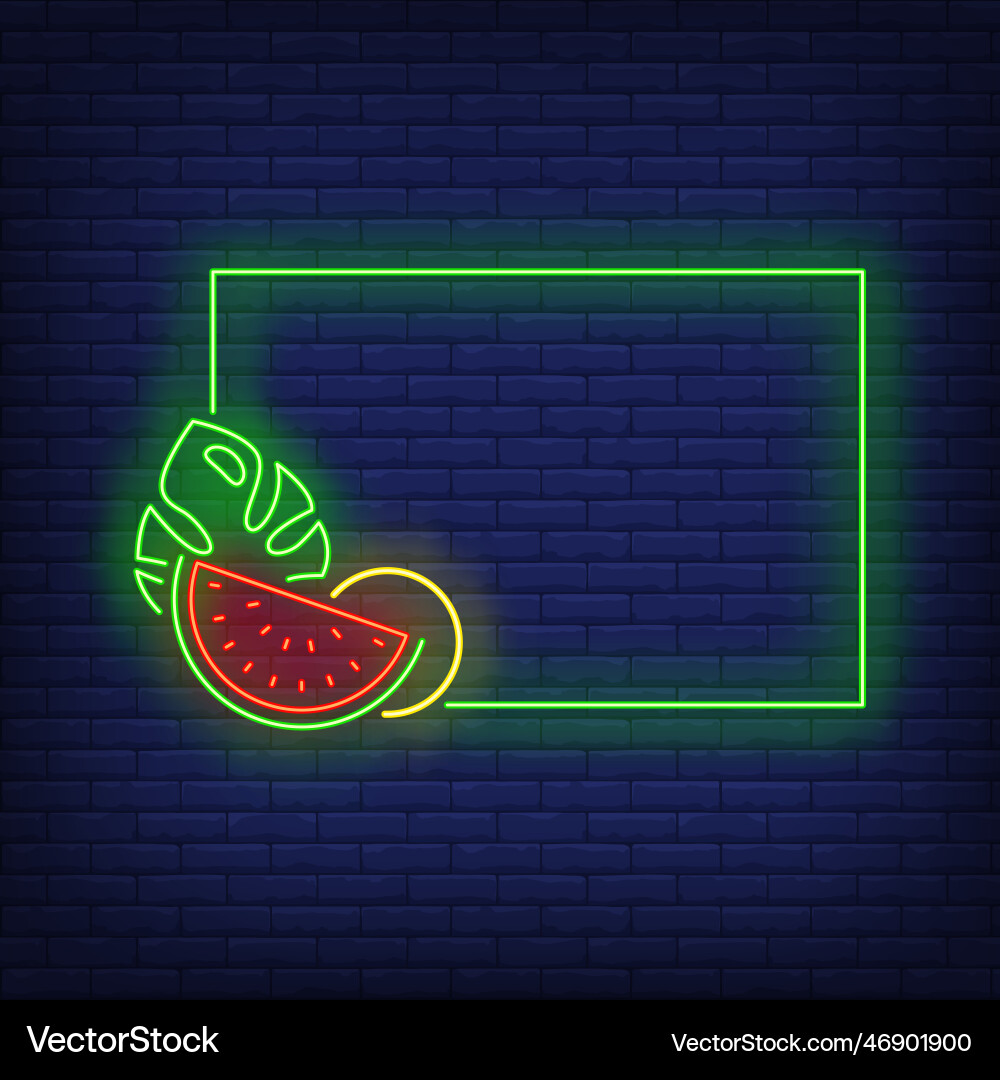 Green glowing frame neon sign Royalty Free Vector Image