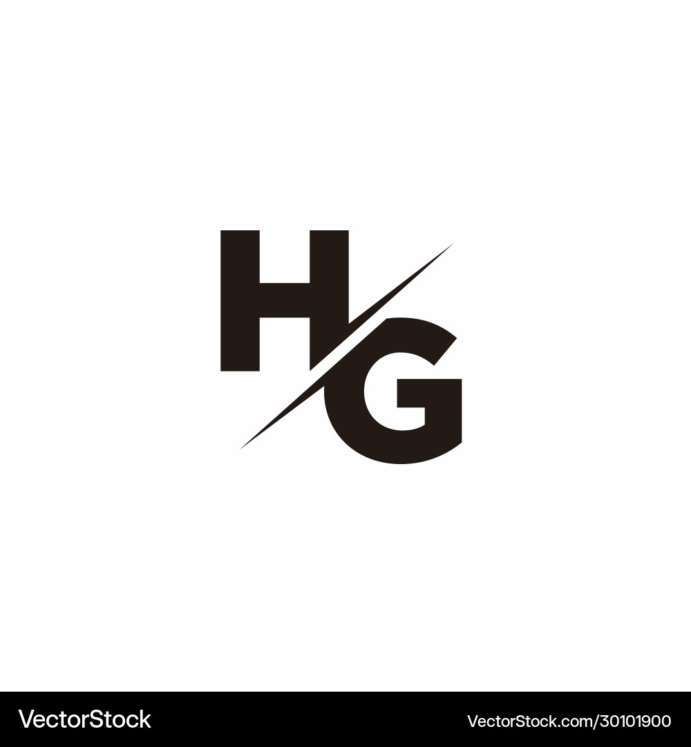 Hg logo letter monogram slash with modern Vector Image