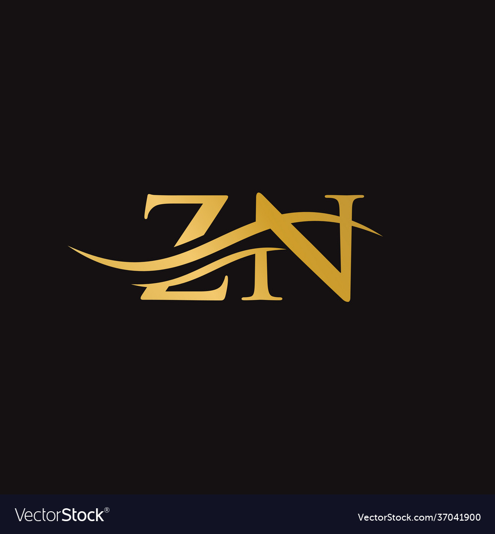 Initial linked letter zn logo design modern Vector Image
