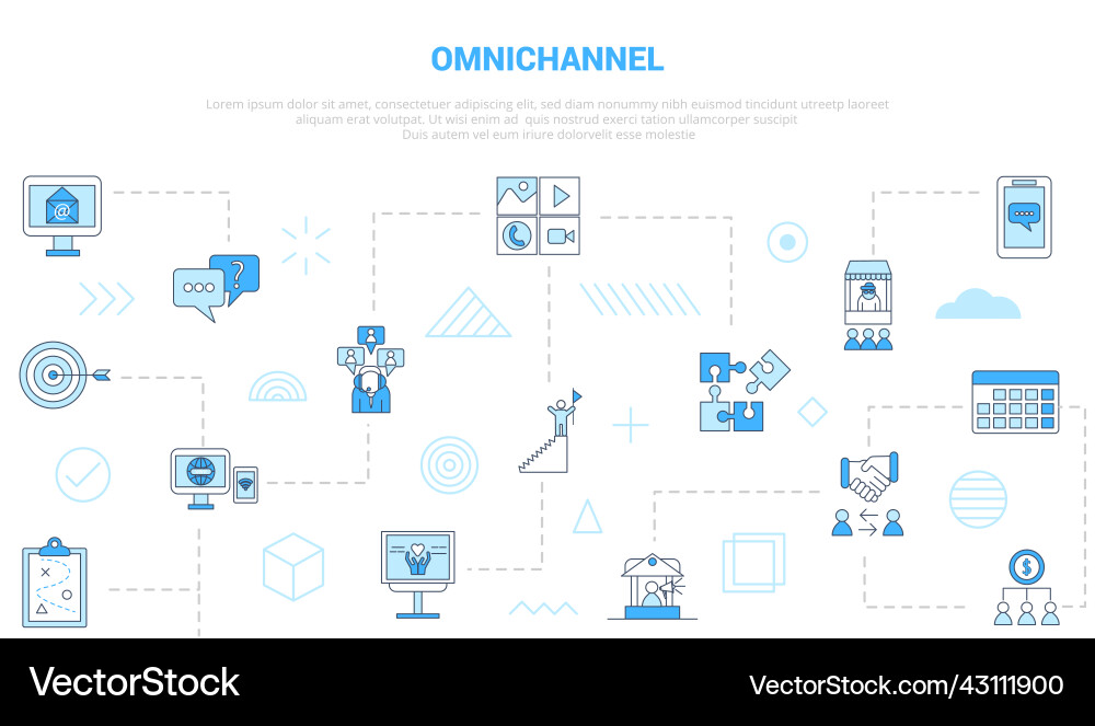 Omnichannel concept with icon set template banner Vector Image