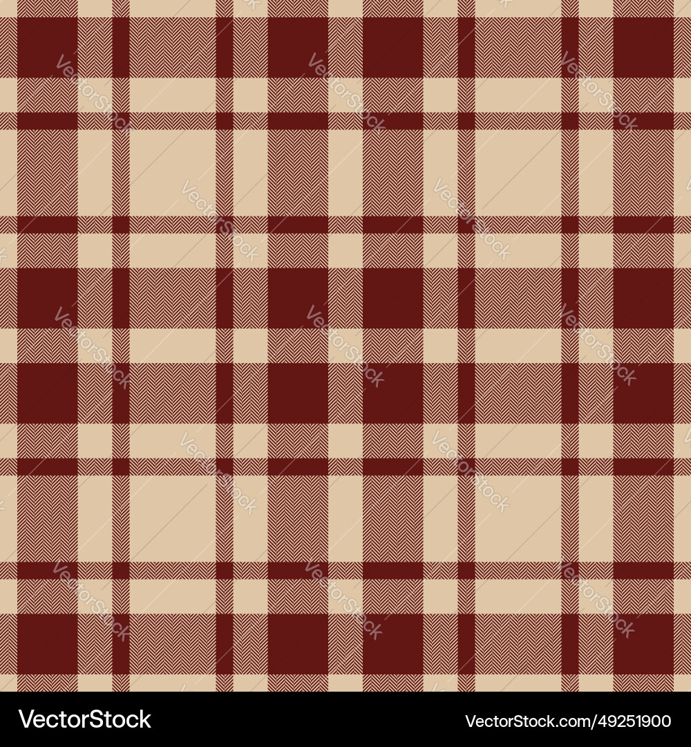 Plaid seamless pattern in red check fabric Vector Image