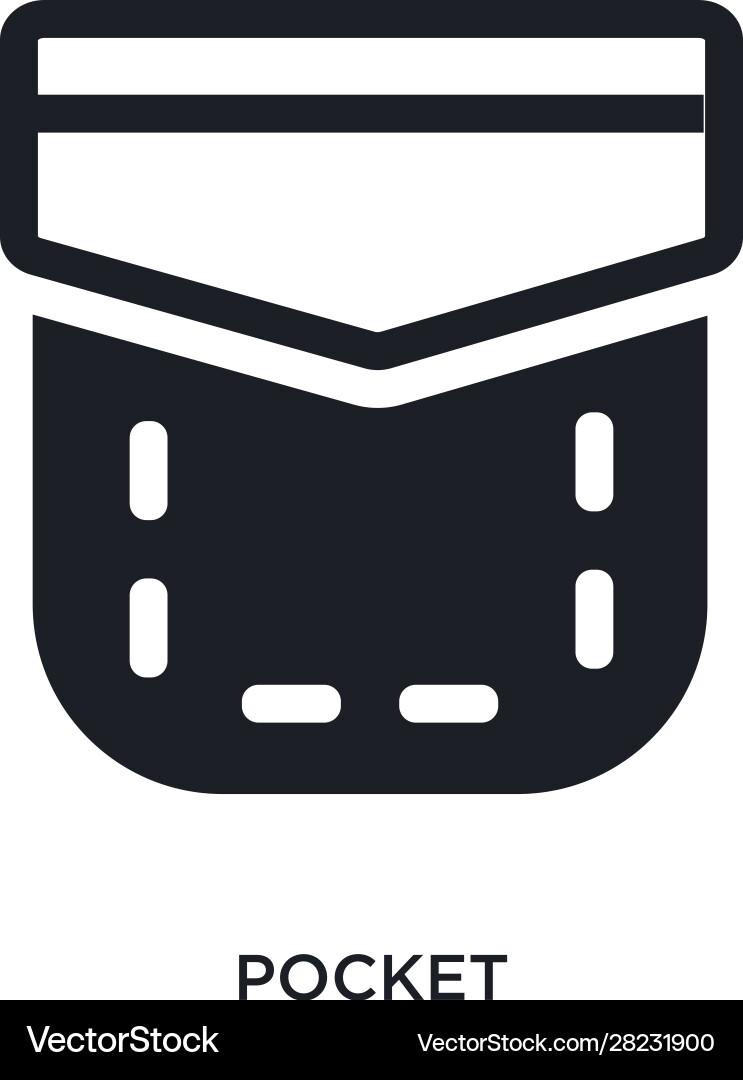 Pocket isolated icon simple element from woman Vector Image