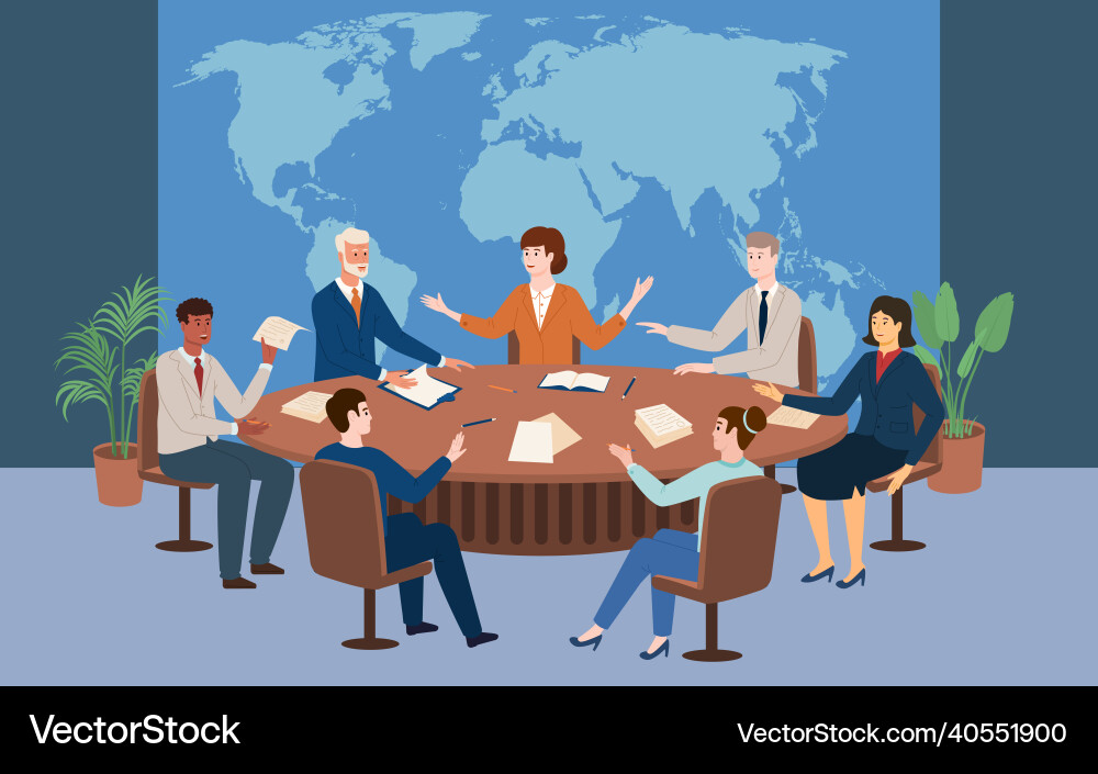 Politicians meeting Royalty Free Vector Image - VectorStock