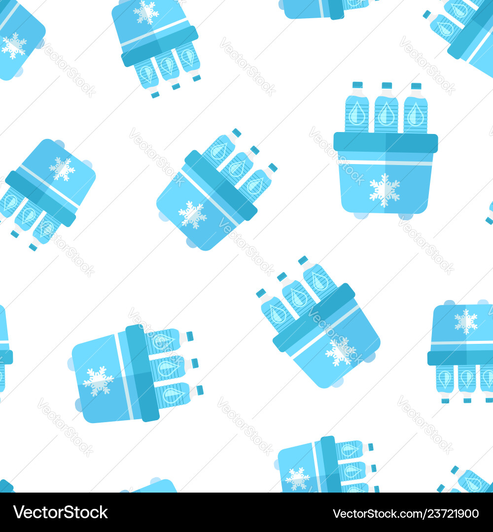 Portable fridge refrigerator with water bottle Vector Image