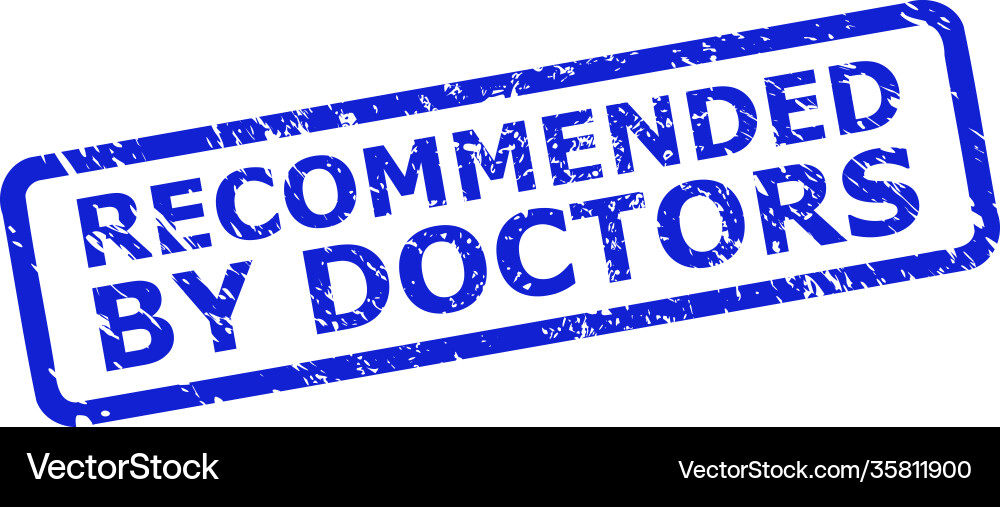 Recommended by doctors seal with grunged surface Vector Image