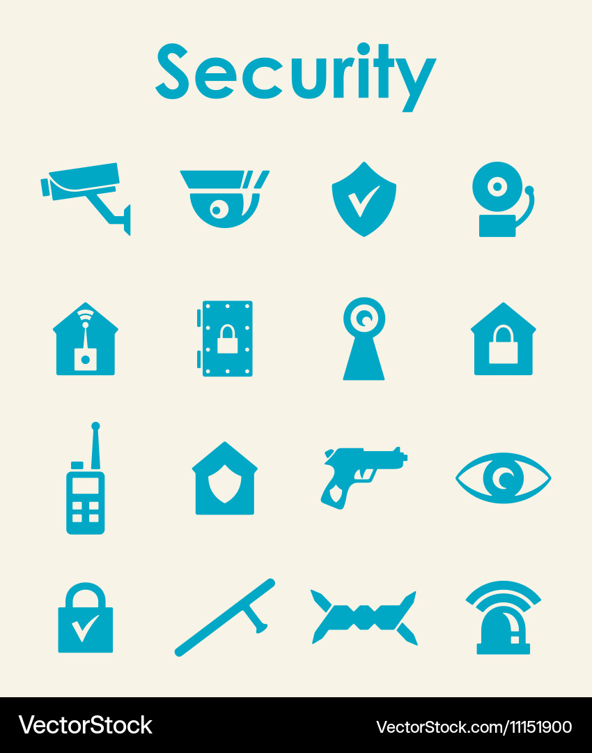 Set of security simple icons Royalty Free Vector Image