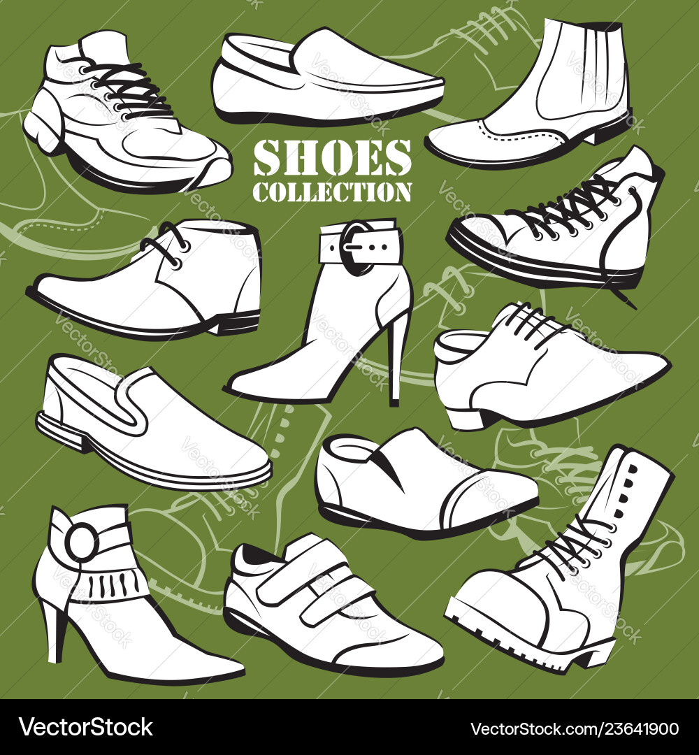 Set of shoes Royalty Free Vector Image - VectorStock