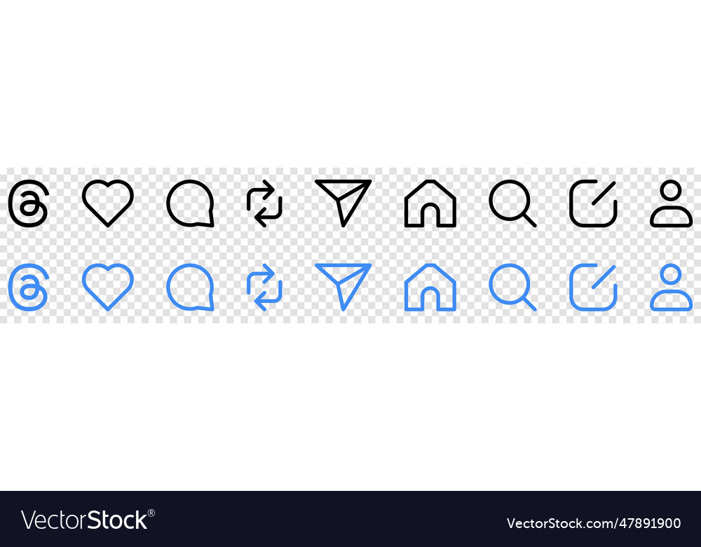 Set of threads interface icons Royalty Free Vector Image