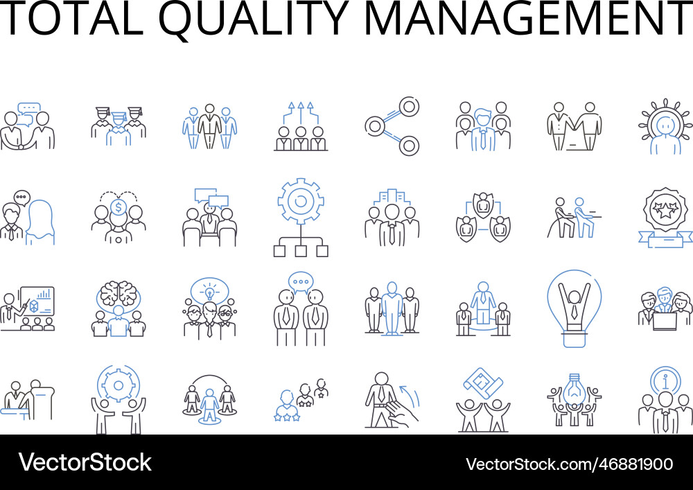 Total quality management line icons collection Vector Image