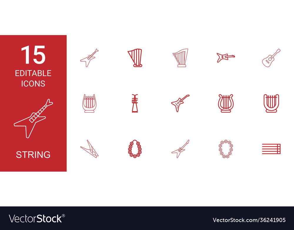 15 string icons Royalty Free Vector Image - VectorStock
