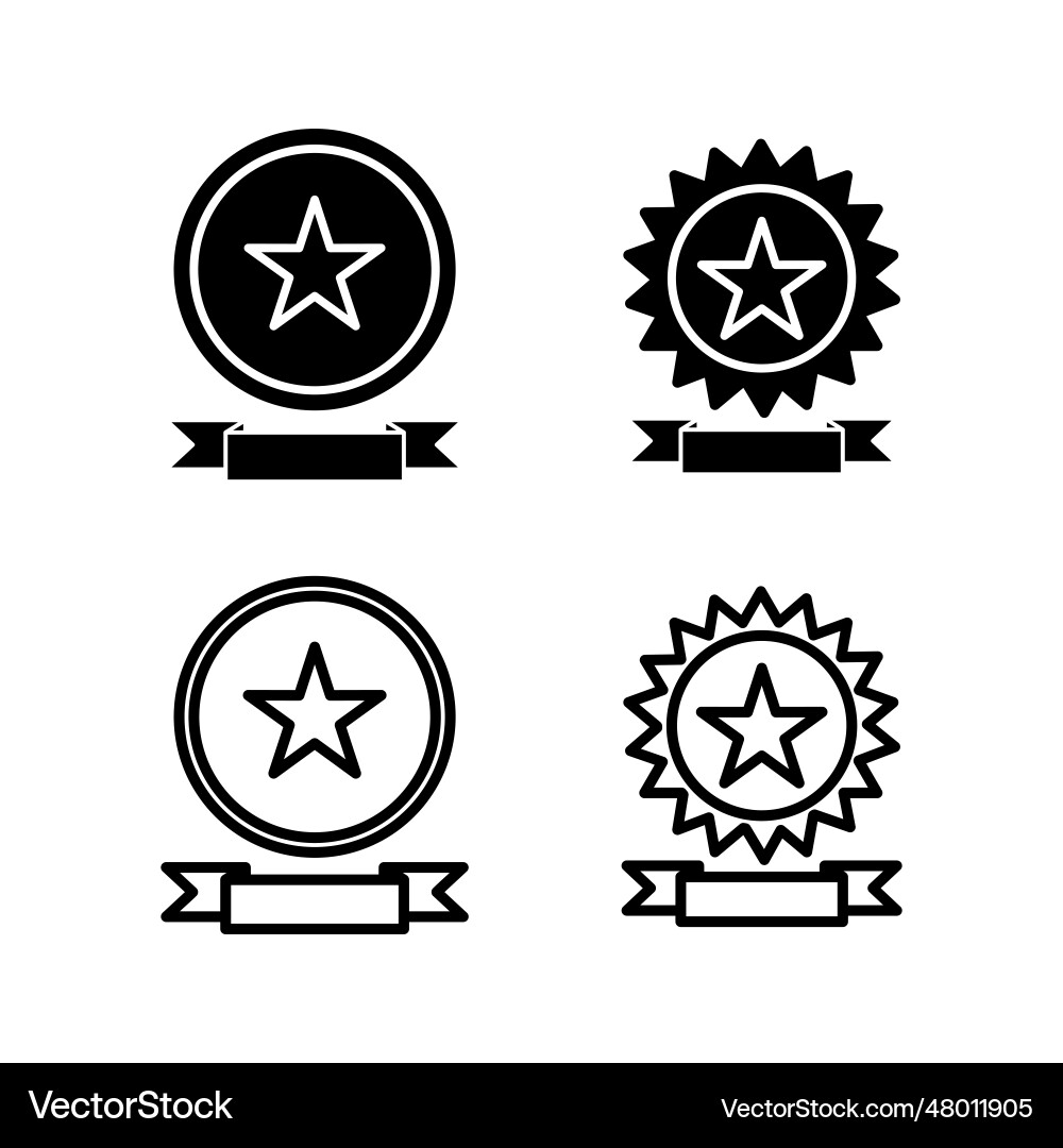 Achieve icon medal icon award certificate Vector Image
