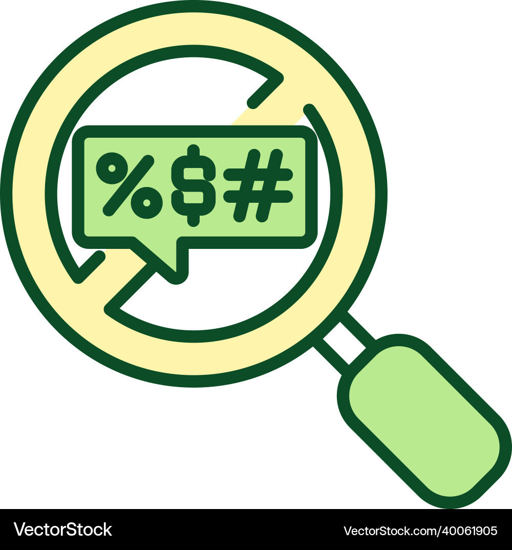 Banning aggressive comments rgb color icon Vector Image
