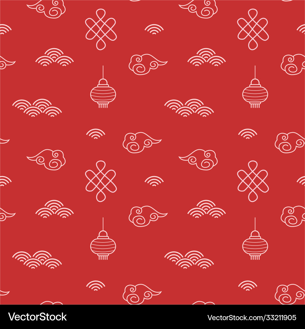 Chinese red seamless pattern for new lunar year Vector Image