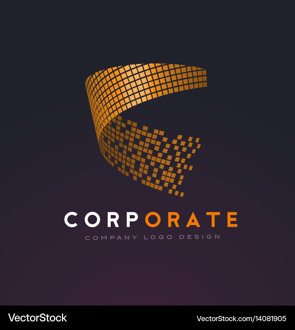 Corporate abstract logo with gold shattered Vector Image
