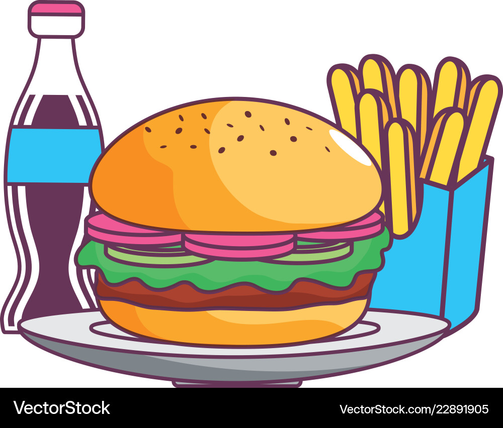 Fast food cartoon Royalty Free Vector Image - VectorStock