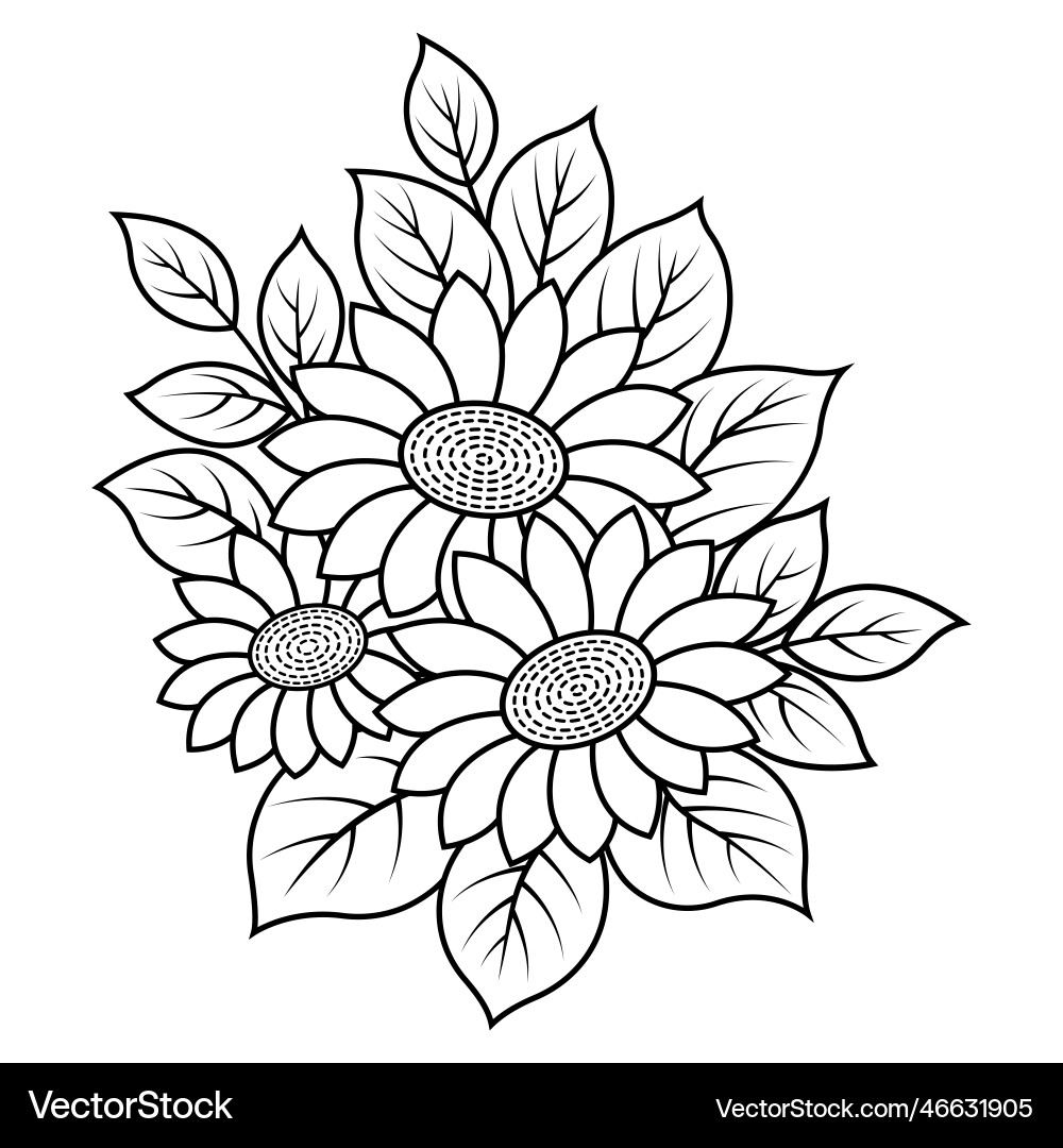 Floral coloring pages coloring background Vector Image
