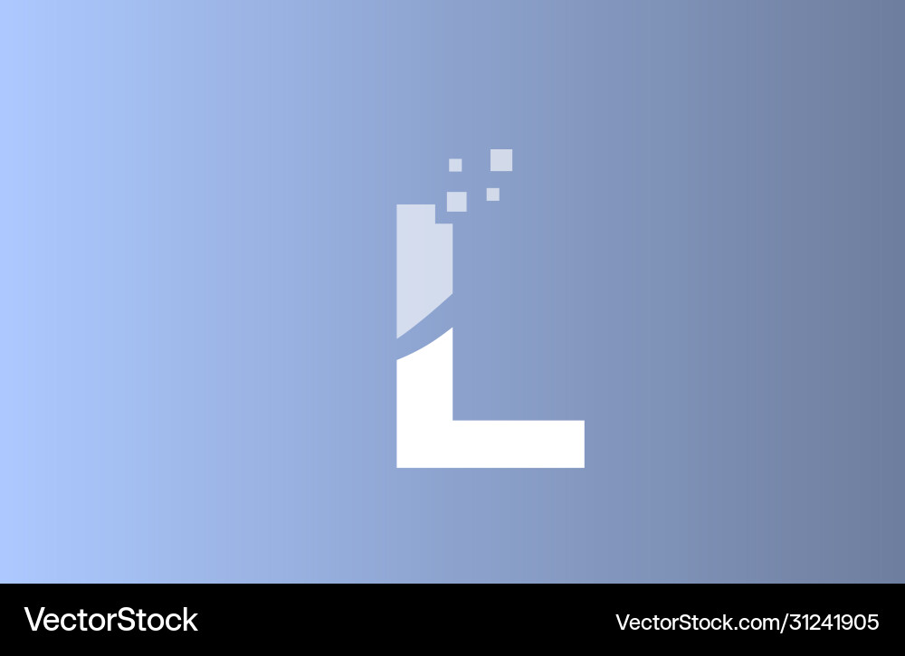 L white blue alphabet letter logo icon Royalty Free Vector