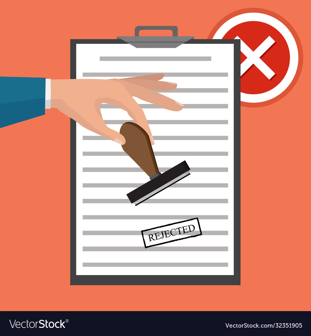 Rejected application concepts document Royalty Free Vector
