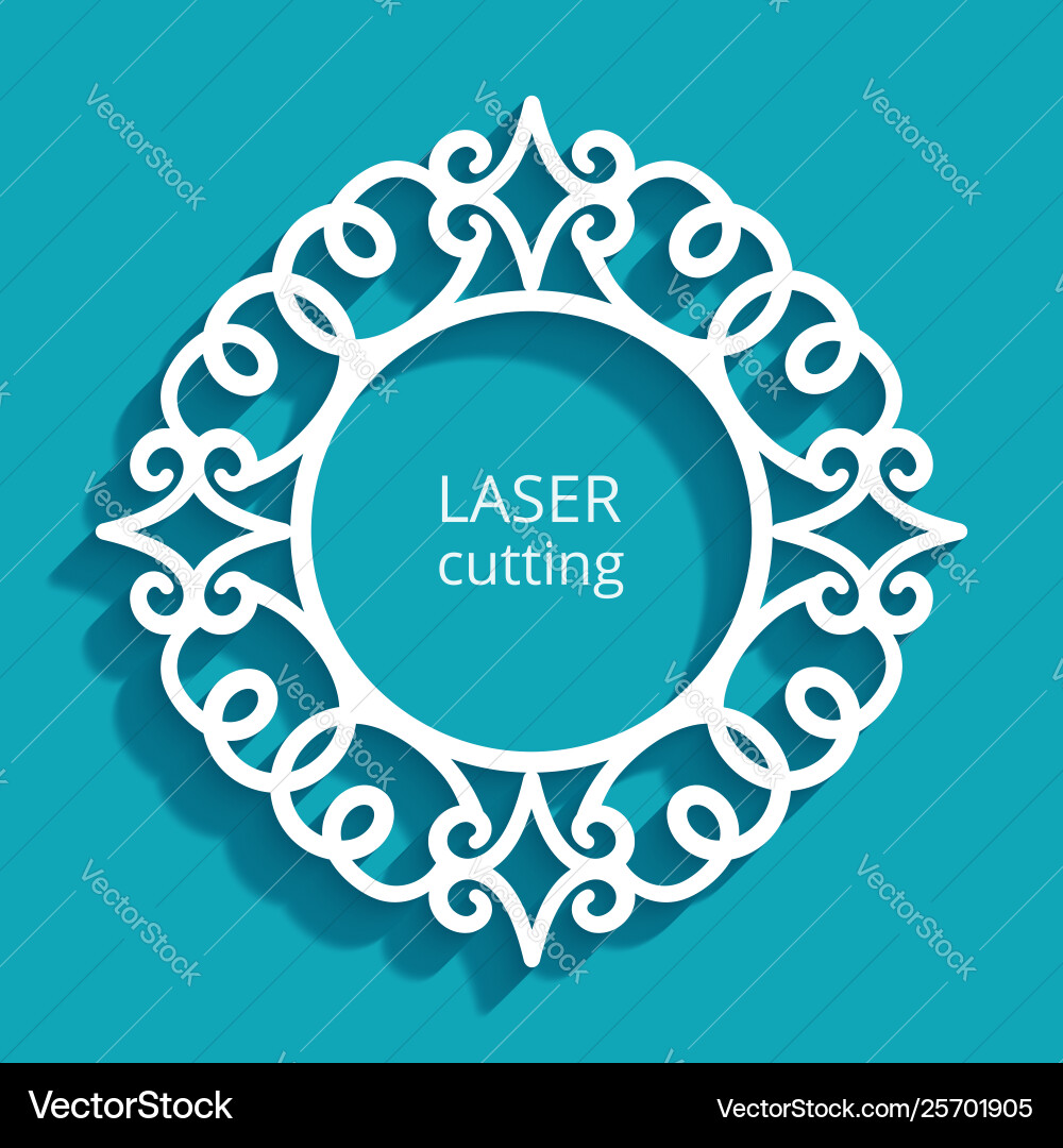 Round frame with swirly ornamental border Vector Image