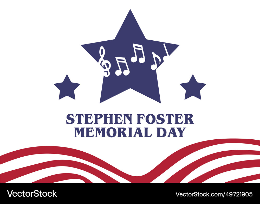 Stephen foster memorial day Royalty Free Vector Image
