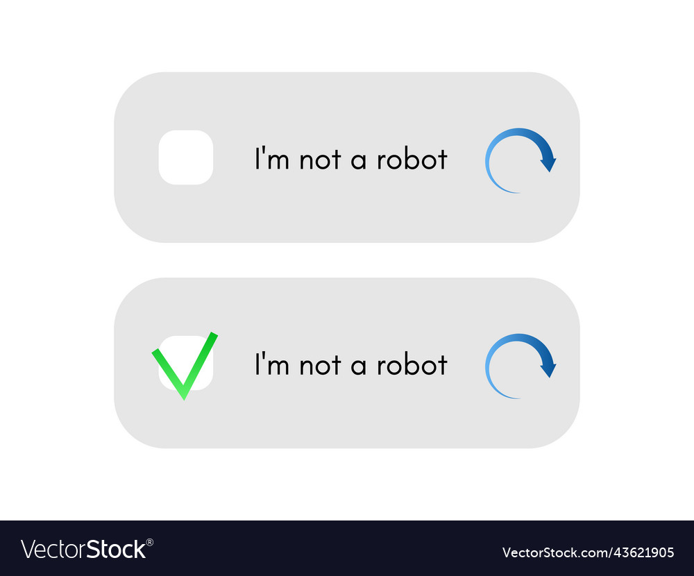 Template for entering captcha im not a robot Vector Image