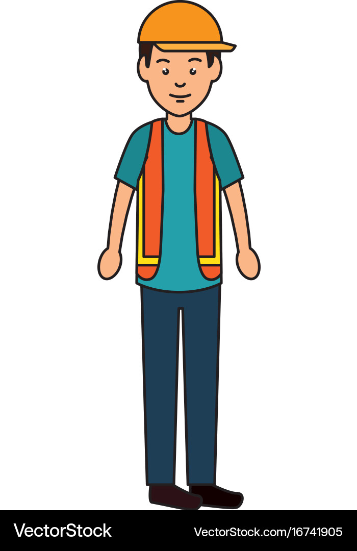 Worker with helmet avatar Royalty Free Vector Image
