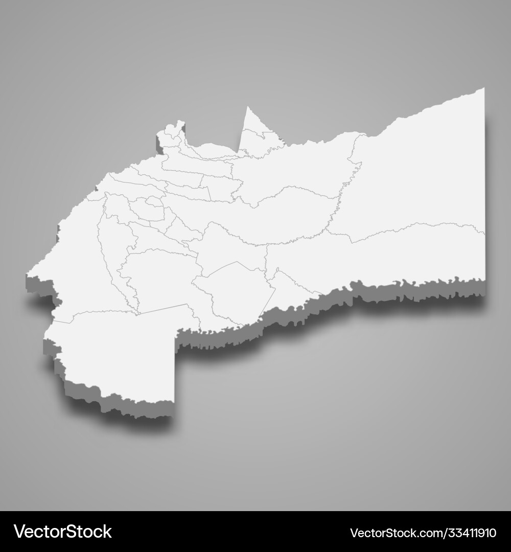 3d map meta is a department colombia Royalty Free Vector