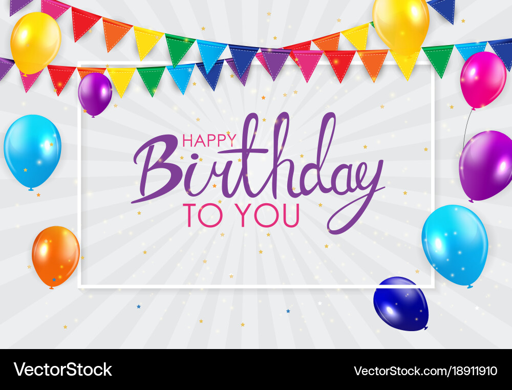Abstract happy birthday background card template Vector Image