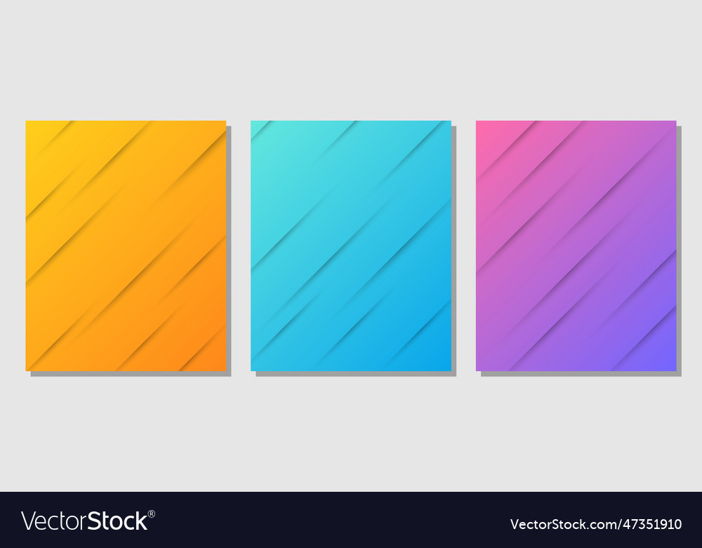 Abstract set gradient with diagonal shadow lines Vector Image