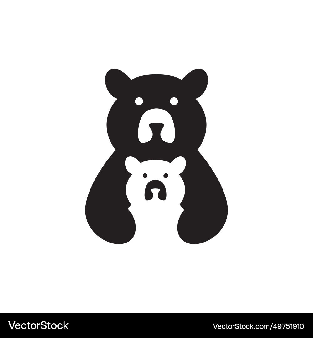 Bear family logo design icon Royalty Free Vector Image