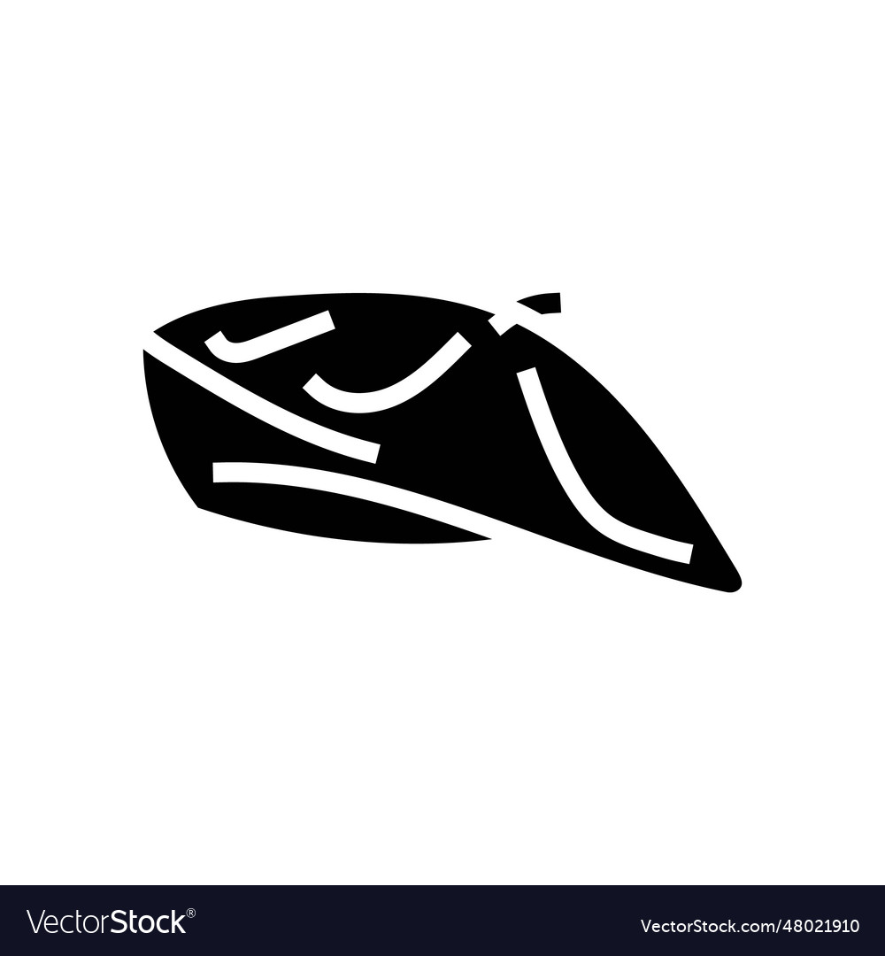 Beret hat cap glyph icon Royalty Free Vector Image