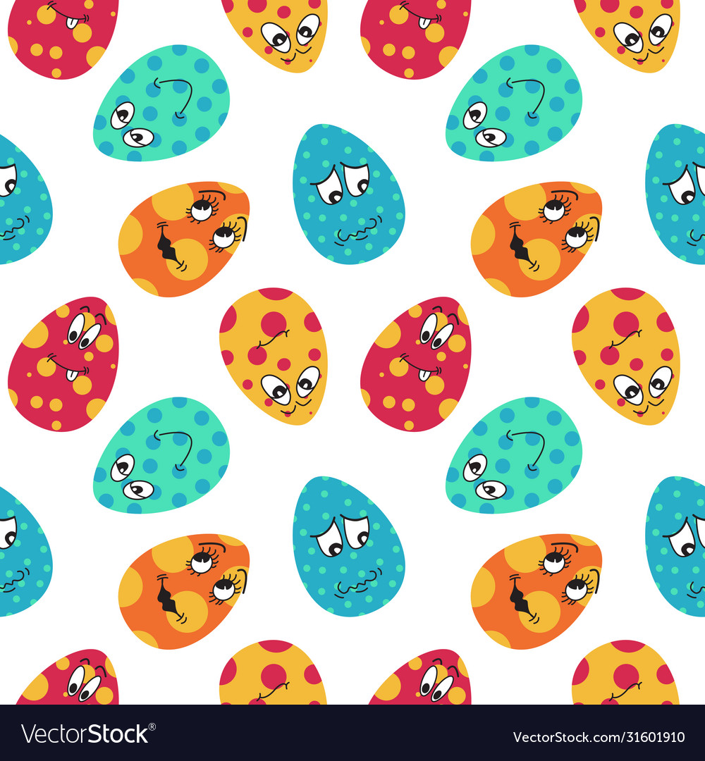 Colorful easter eggs seamless pattern Royalty Free Vector