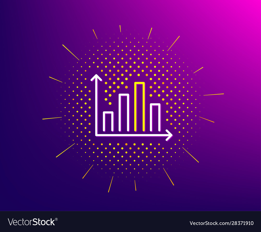 Diagram graph line icon column chart sign Vector Image