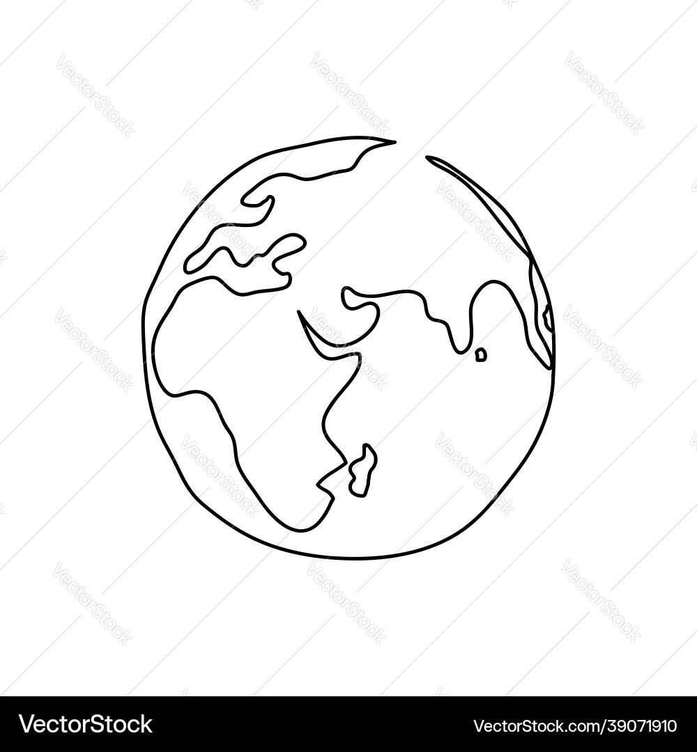 Earth icon with hand drawn lines Royalty Free Vector Image