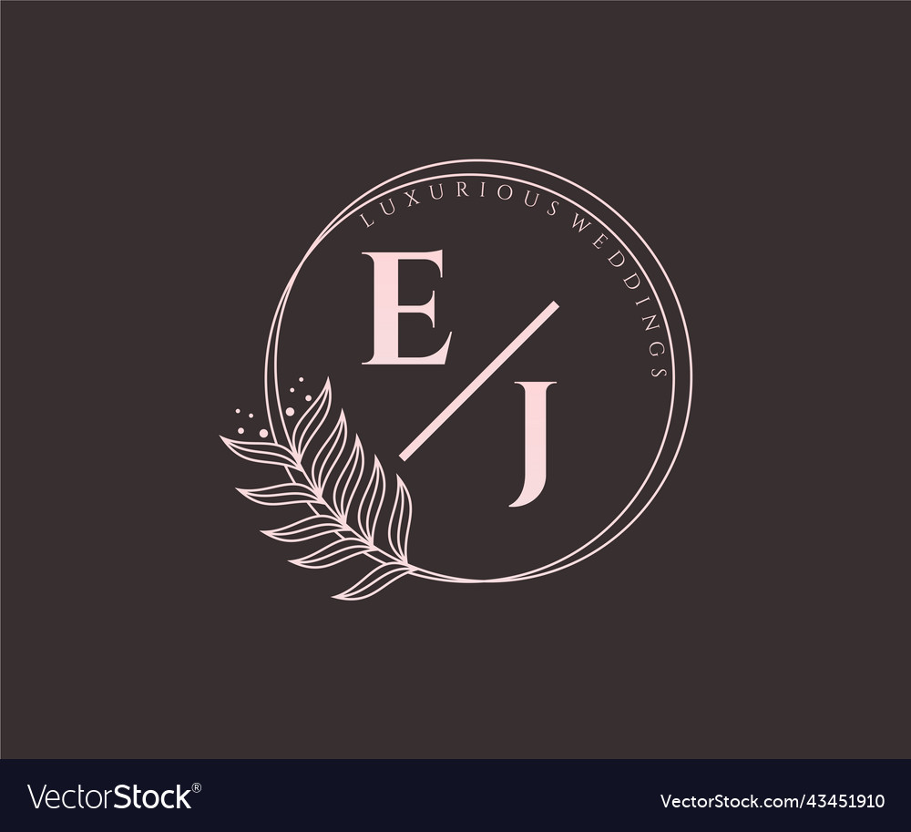 Ej initials letter wedding monogram logos Vector Image