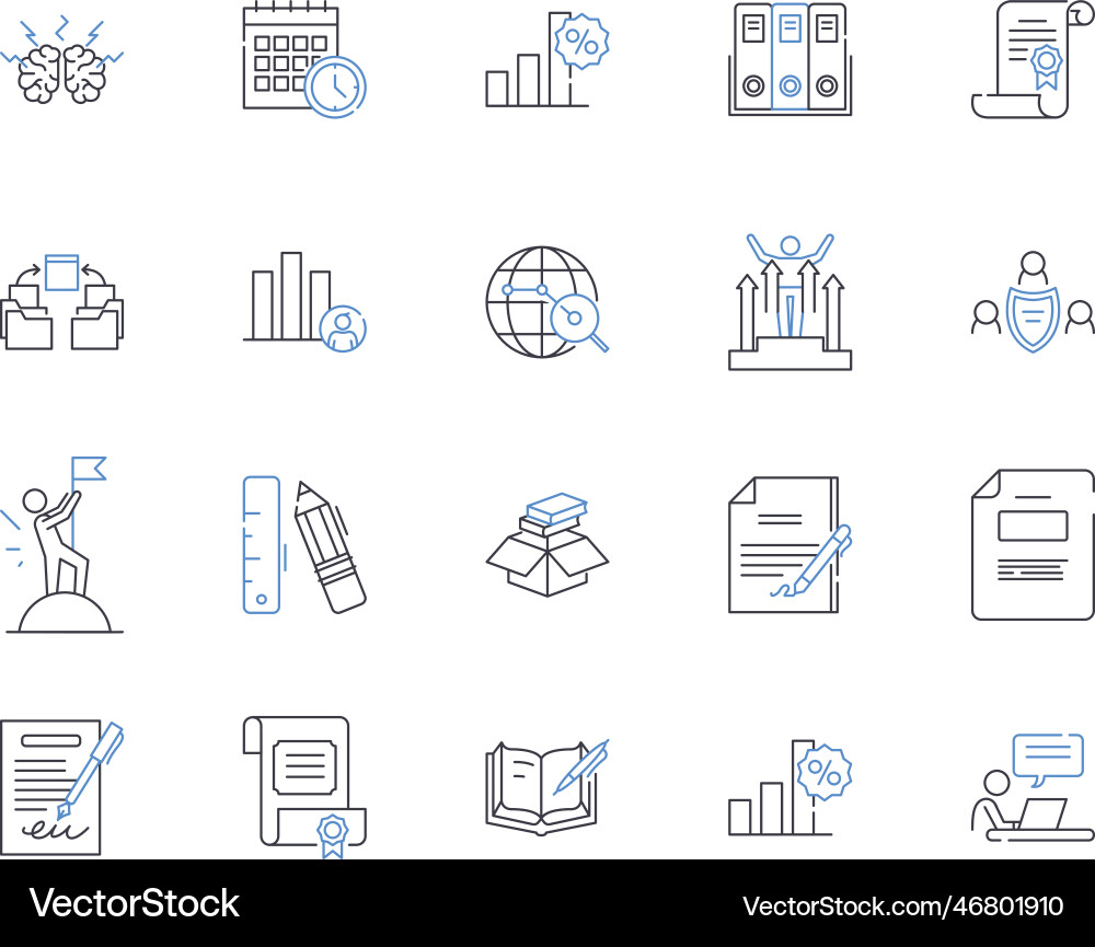 Executive leadership line icons collection Vector Image