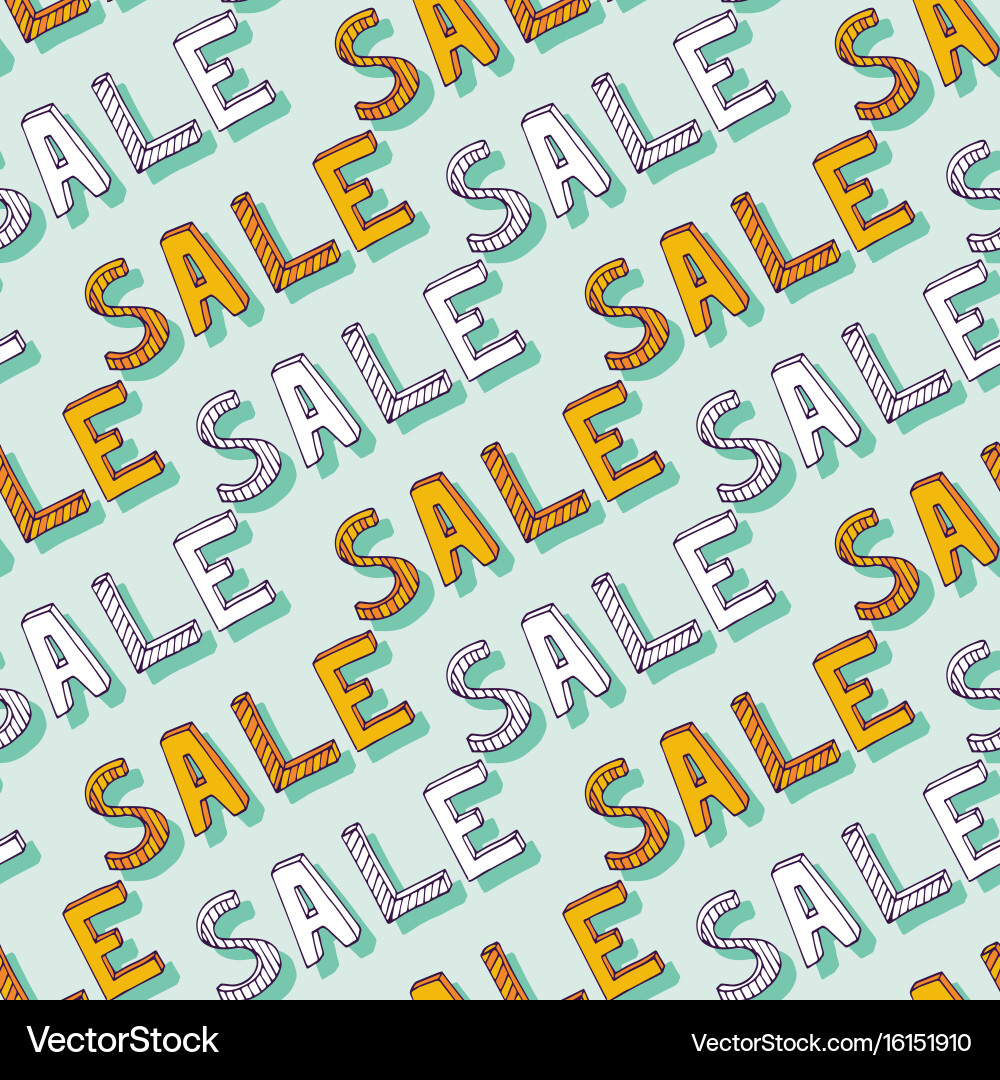 Hand drawn sale pattern doodle discount shopping Vector Image