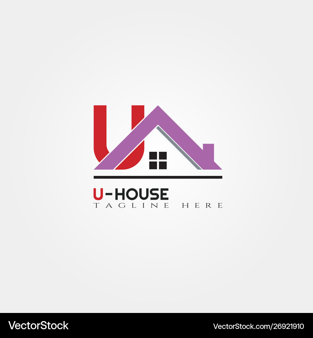 House icon template with u letter home creative Vector Image