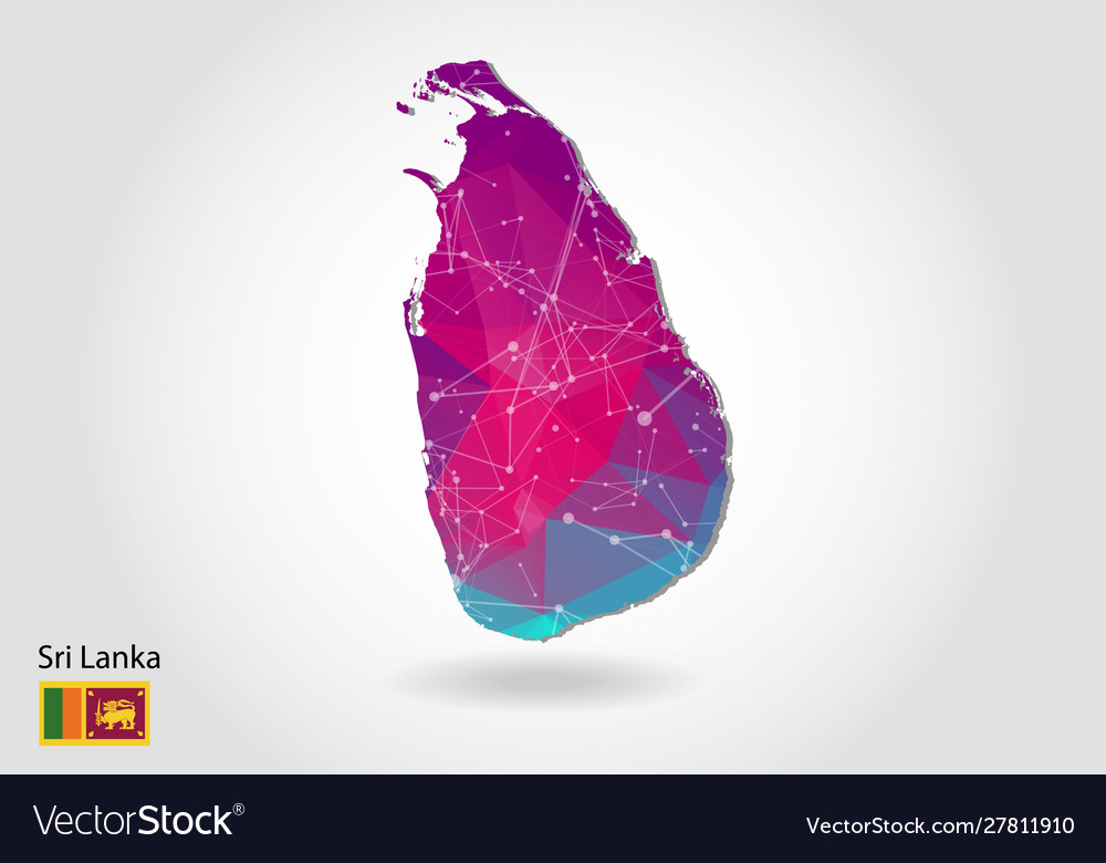 Polygonal sri lanka map low poly design made Vector Image