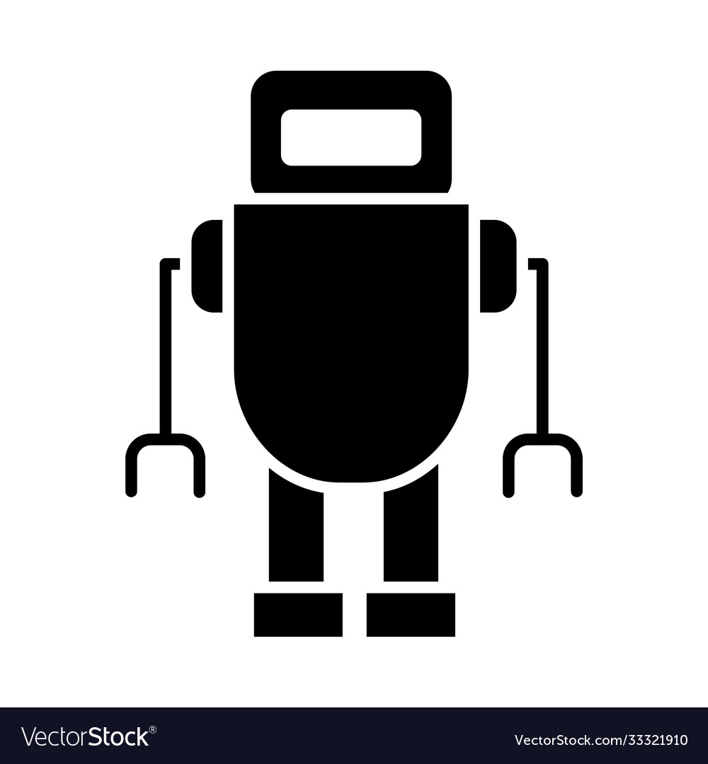 Robot icon image silhouette style Royalty Free Vector Image