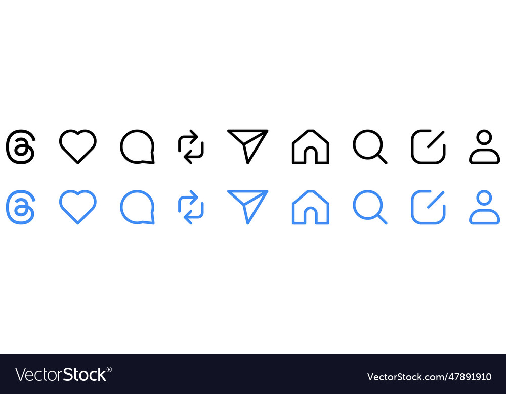 Threads new app networking interface icons Vector Image