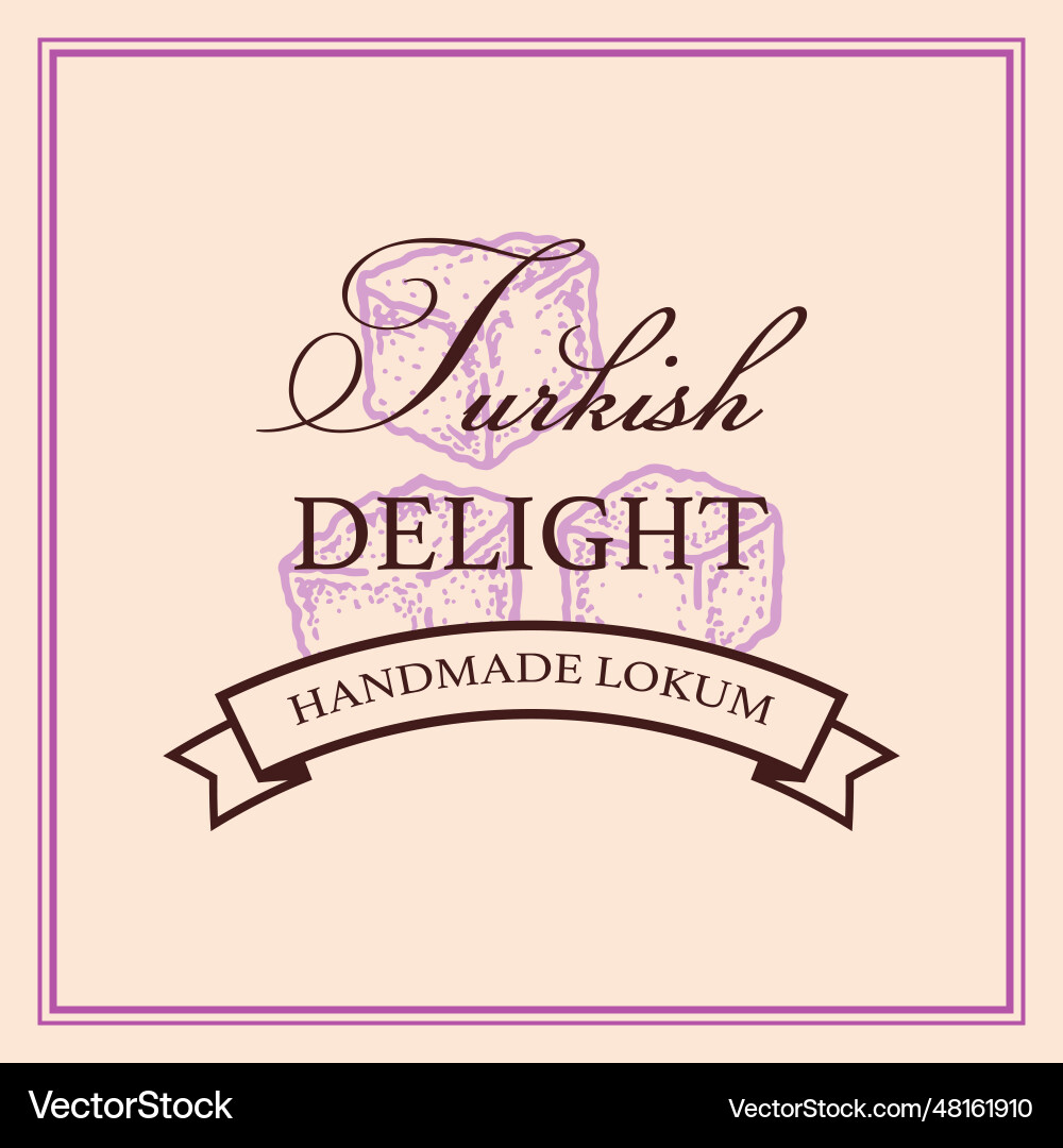 Turkish delight logo template in sketch style Vector Image