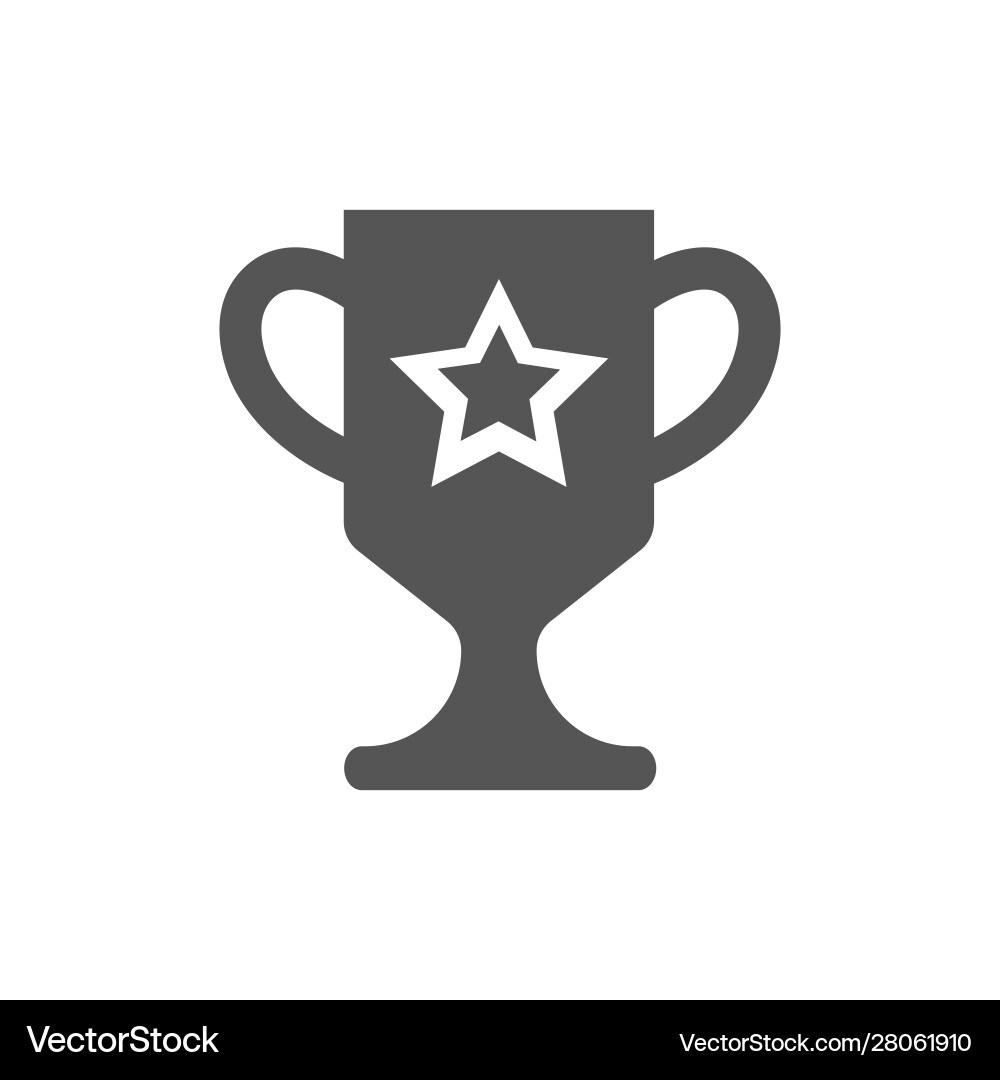 Win award trophy cup icon sign flat style Vector Image