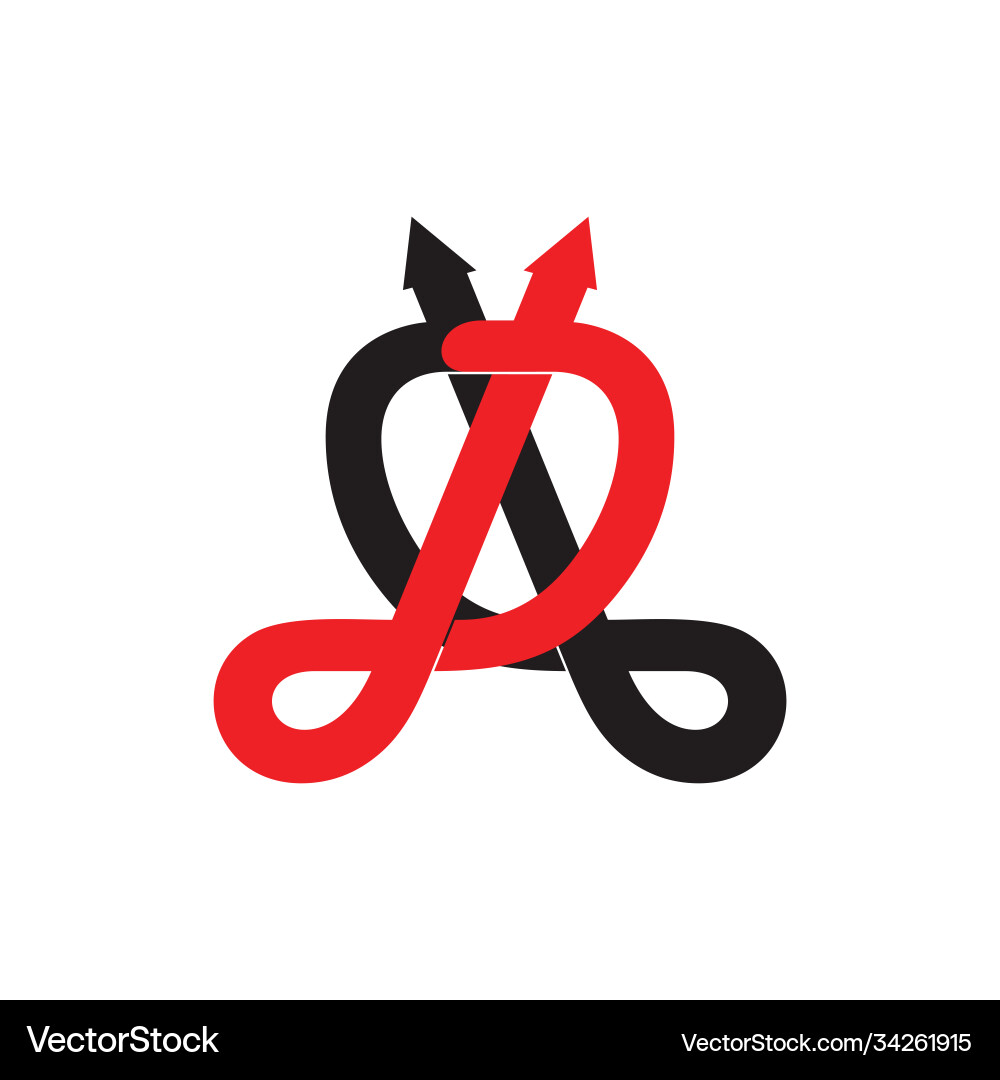 Abstract scissor symbol infinity line logo Vector Image