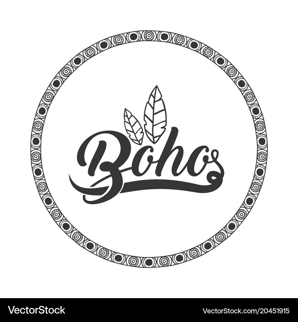 Boho circle bohemic and ornament design Royalty Free Vector