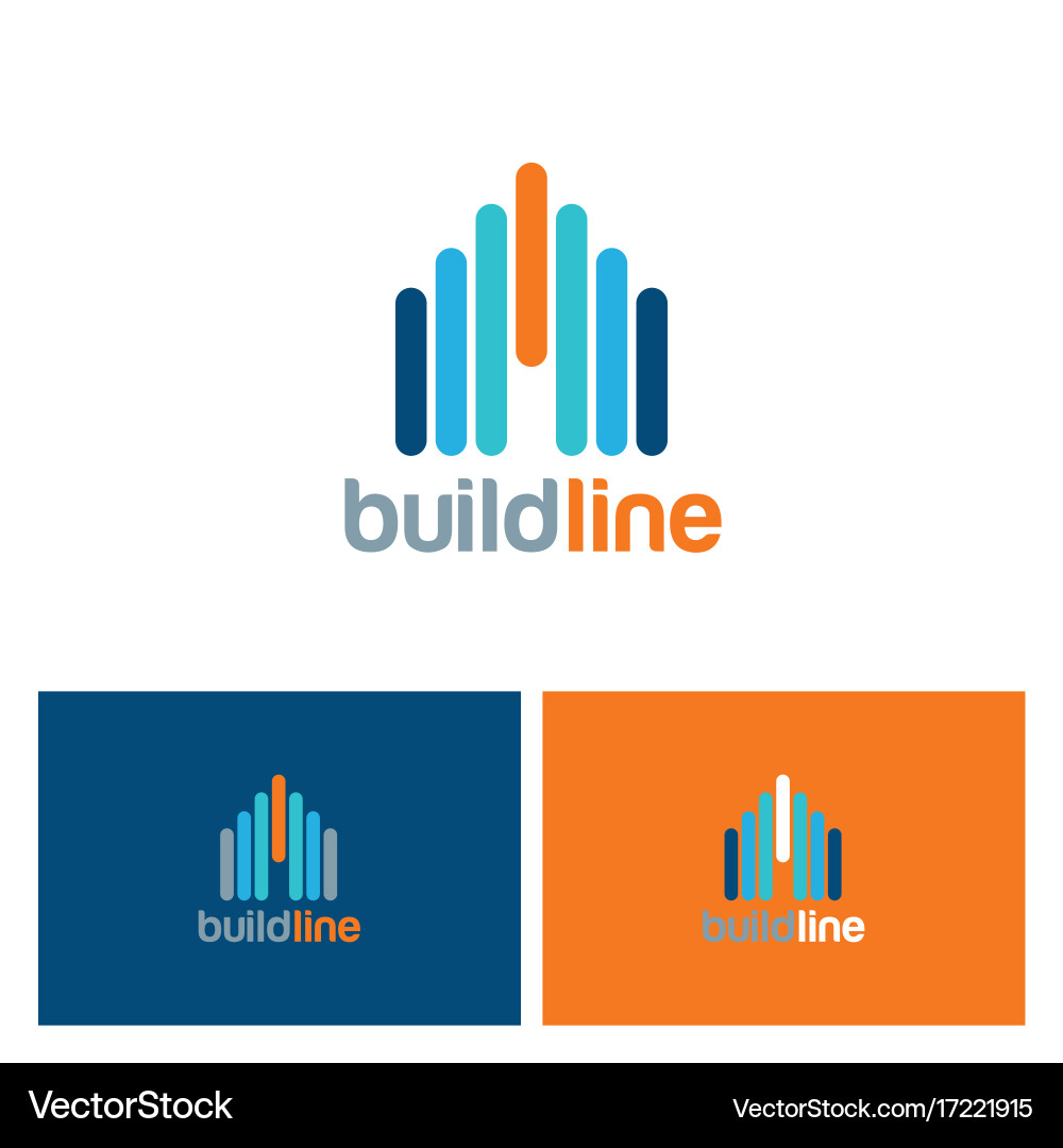 Building line color logo Royalty Free Vector Image
