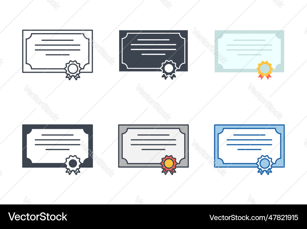 Certificate icon symbol template for graphic Vector Image